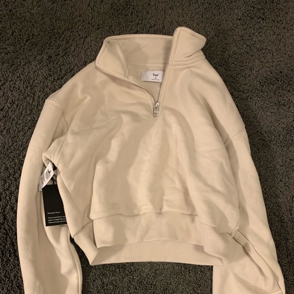 TNA | Jackets & Coats | Tna Cropped Fleece In Matte Pearl | Poshmark